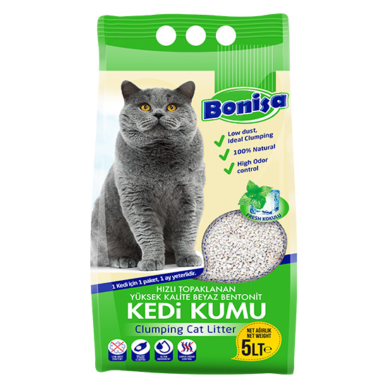 Bonisa 5 Lt Bentonit Kedi Kumu Fresh Kokulu - Riz-Art Petshop